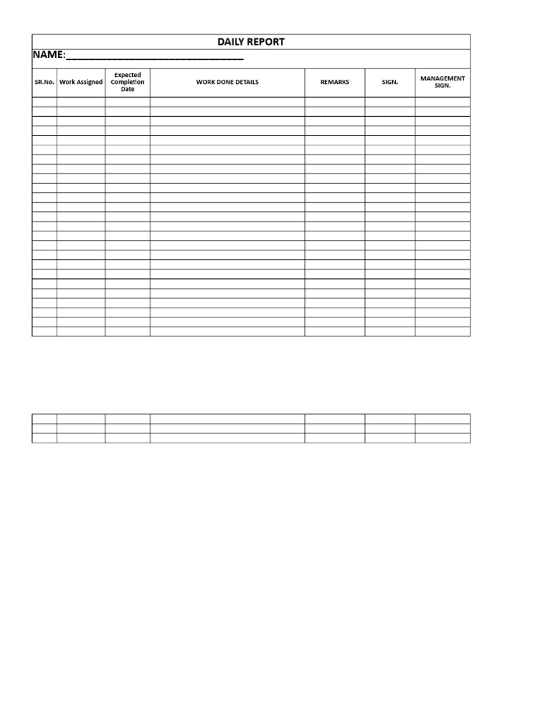 Daily Report NAME | PDF