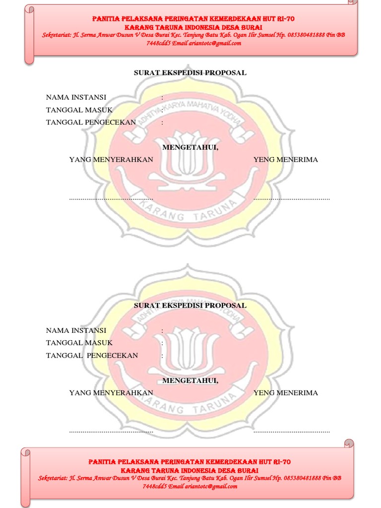 Surat Ekspedisi Proposal | PDF