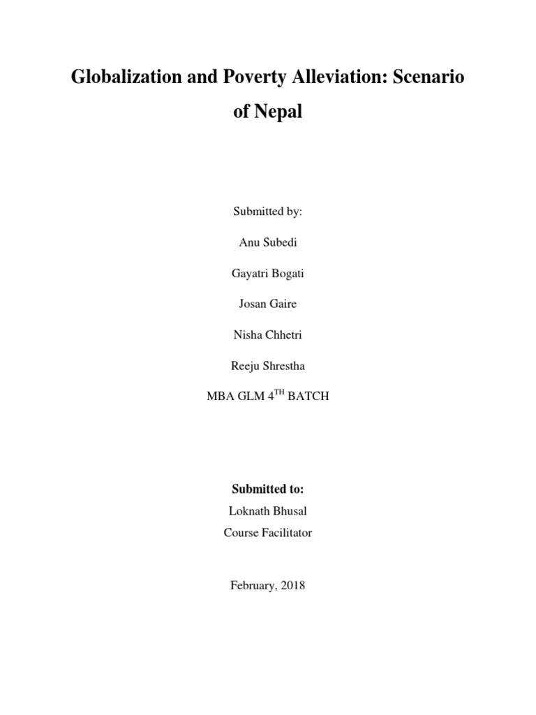 Globalization and Poverty Alleviation: Scenario of Nepal | PDF ...