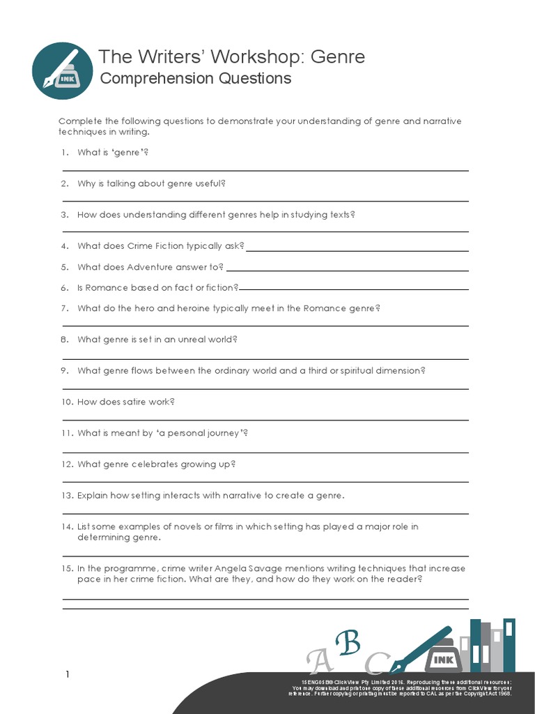 Comprehension Questions 1 | PDF | Reading Comprehension | Romance Novels