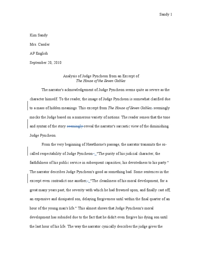 Literary Analysis of Judge Pyncheon | PDF | Narration
