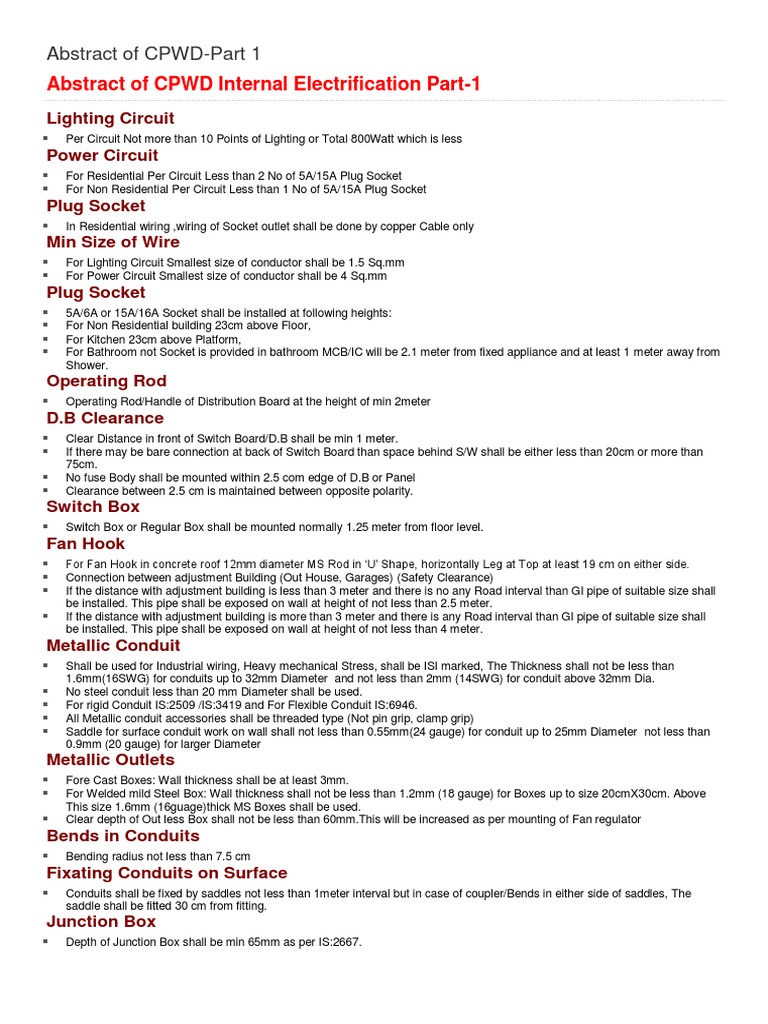 Abstract of CPWD | PDF | Electrical Connector | Electrical Wiring