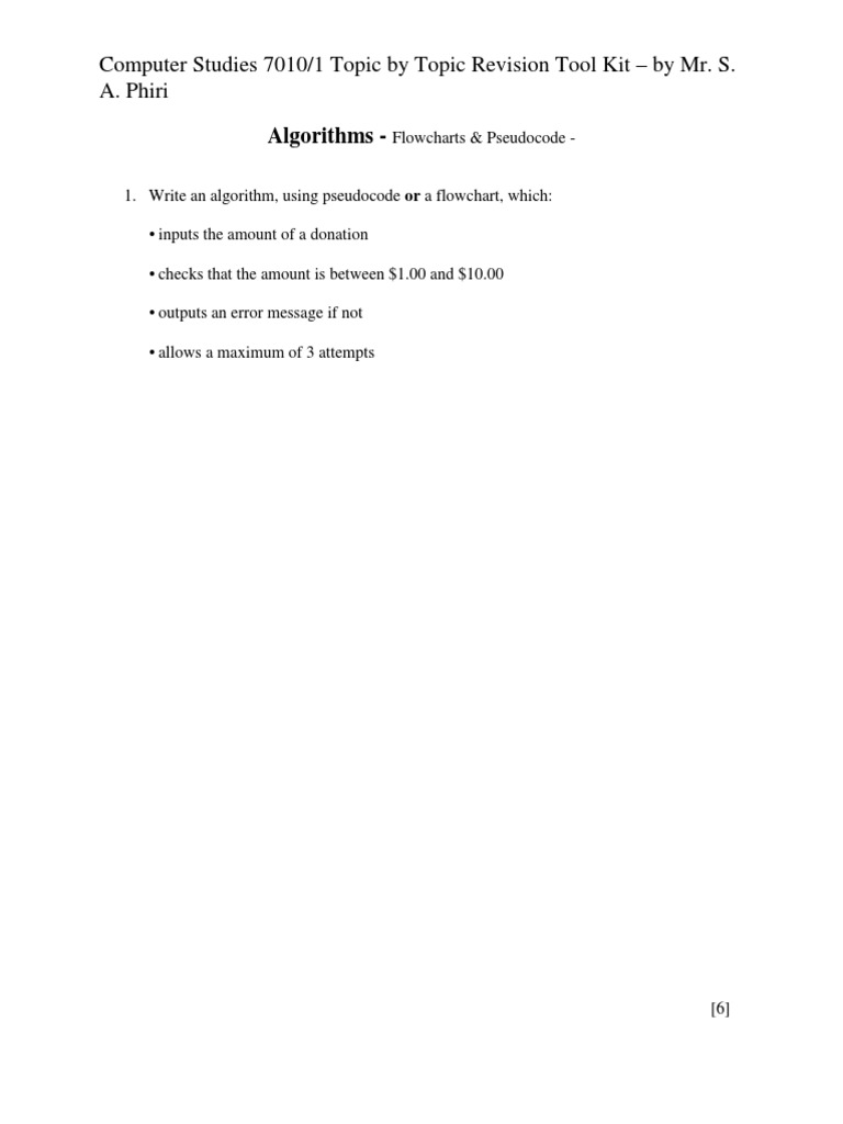 Computer Studies 7010/1 Topic by Topic Revision Tool Kit - by Mr. S. A ...