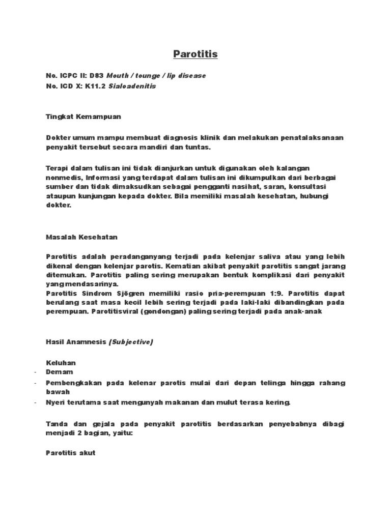Parotitis | PDF