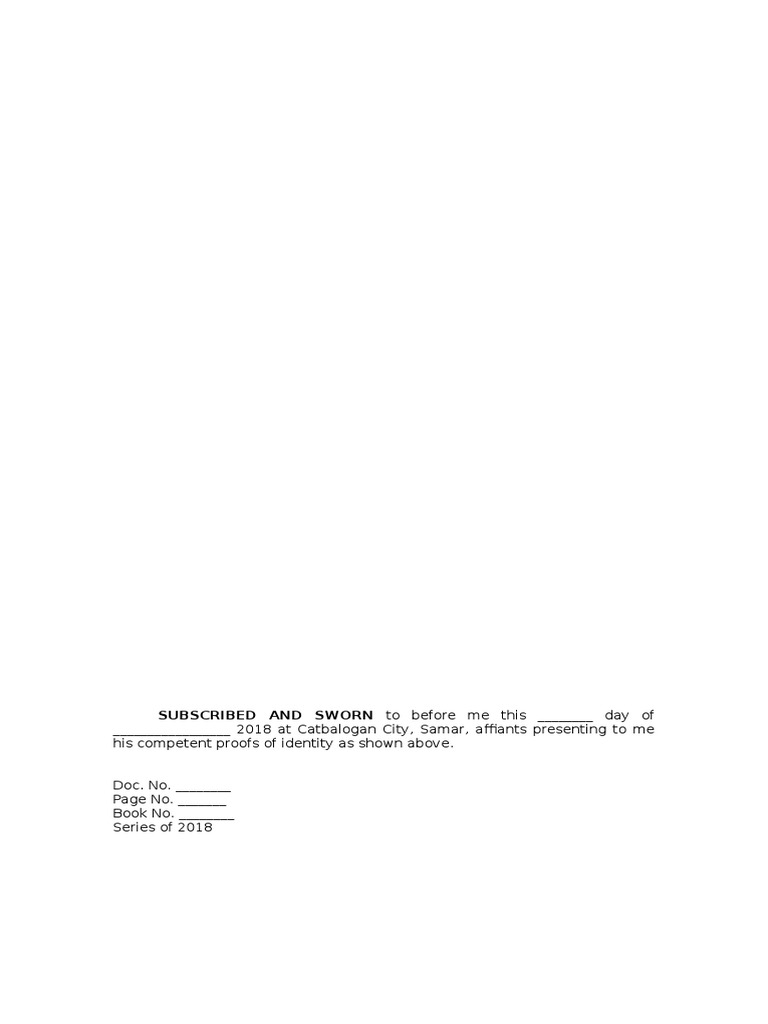 SUBSCRIBED AND SWORN To Before Me This - Day of | PDF