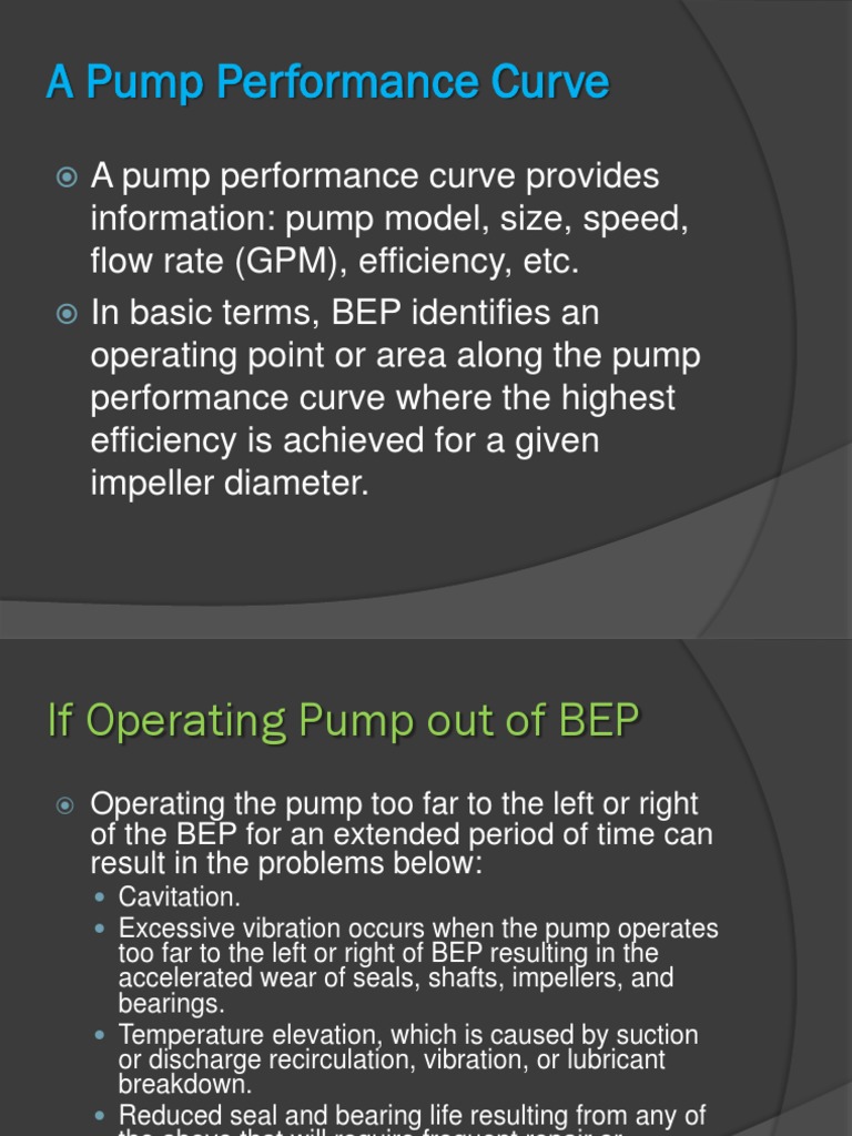 Understanding Pump Performance Curves and the Best Efficiency Point ...