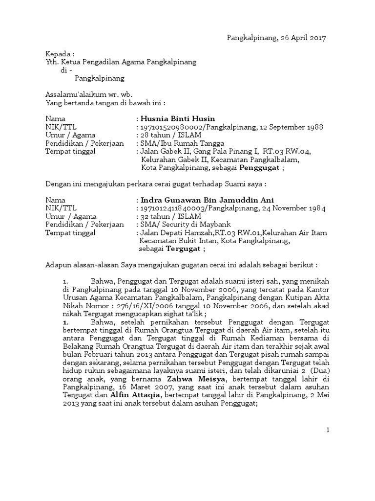 Cerai Bain Sughra Husnia | PDF