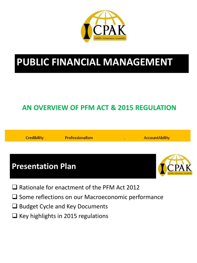 An Overview of PFM Act 2015 Regulation | PDF | Budget | Public Finance