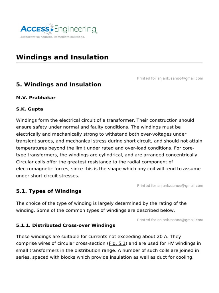 5.windings and Insulation | PDF | Insulator (Electricity) | Dielectric