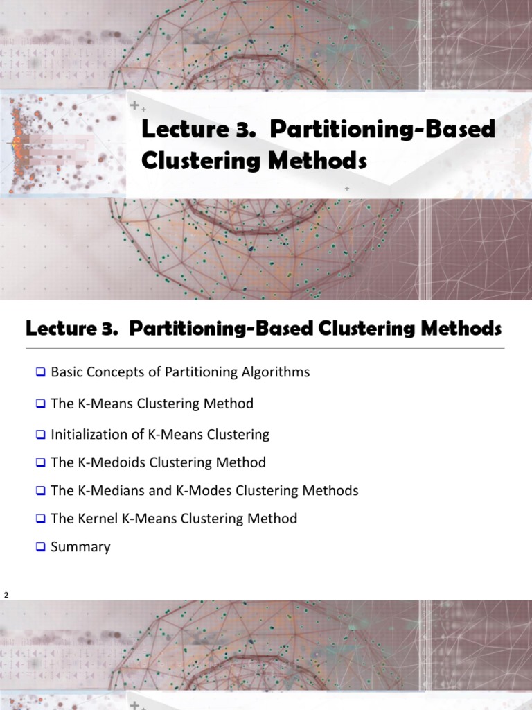 Lecture 3. Partitioning-Based Clustering Methods | PDF | Cluster Analysis | Statistical Data Types