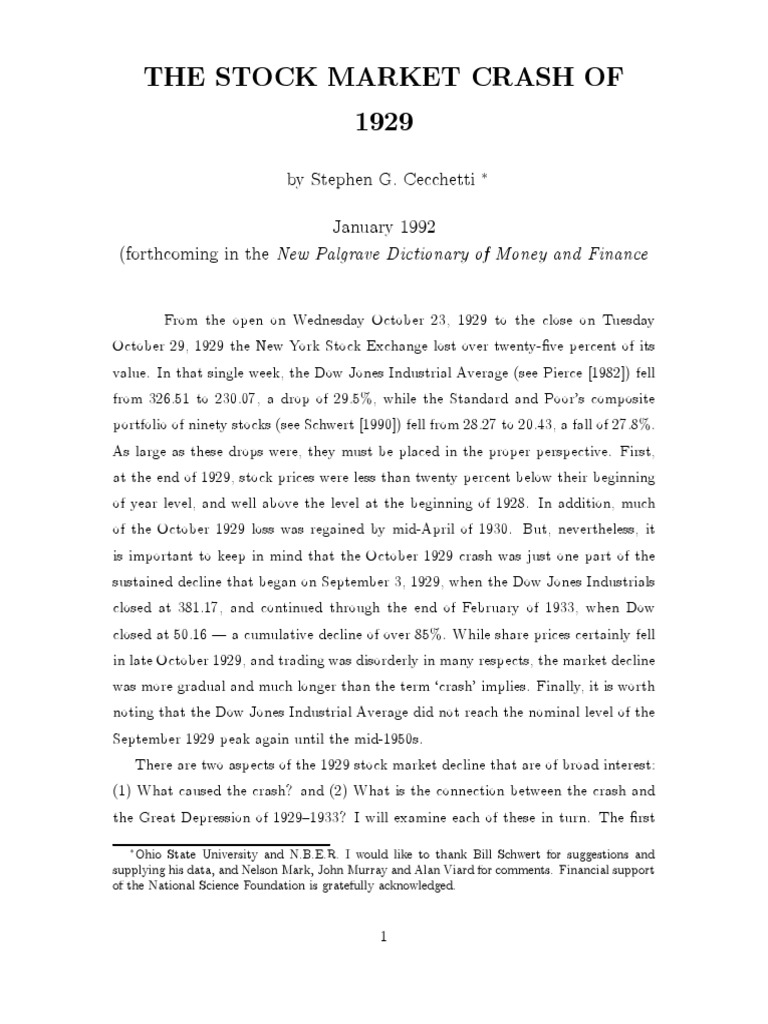 The Stock Market Crash of 1929 | Download Free PDF | Great Depression ...