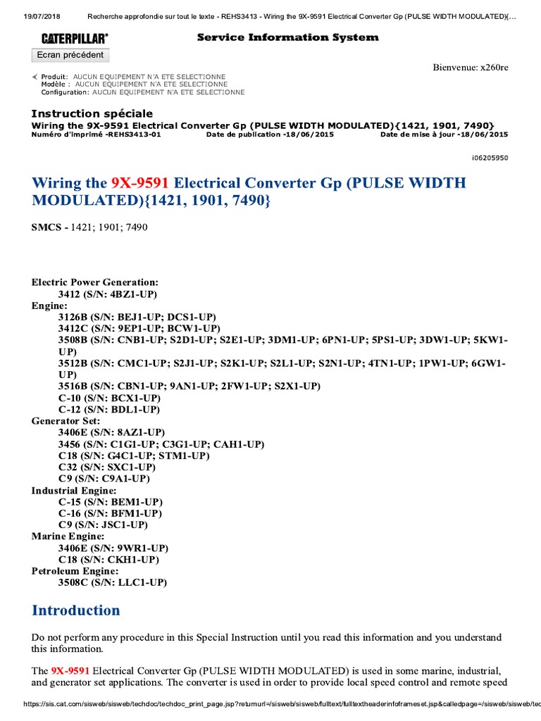 Wiring The 9X-9591 Electrical Converter GP (PULSE WIDTH MODULATED ...