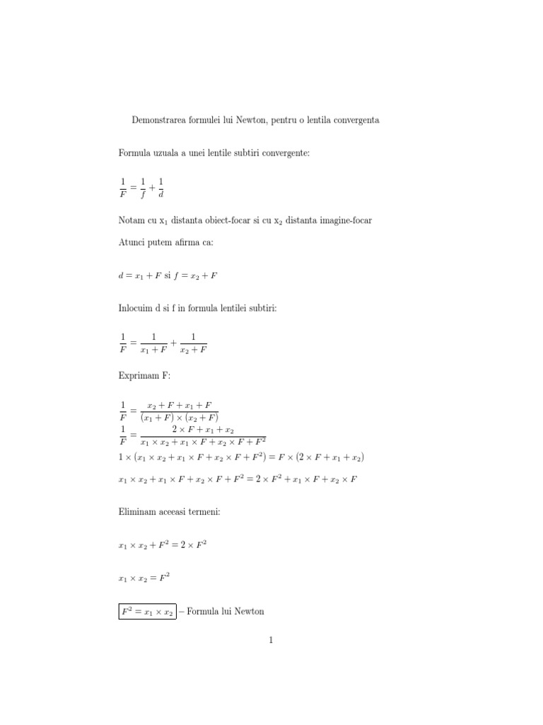 Formula Lui Newton | PDF