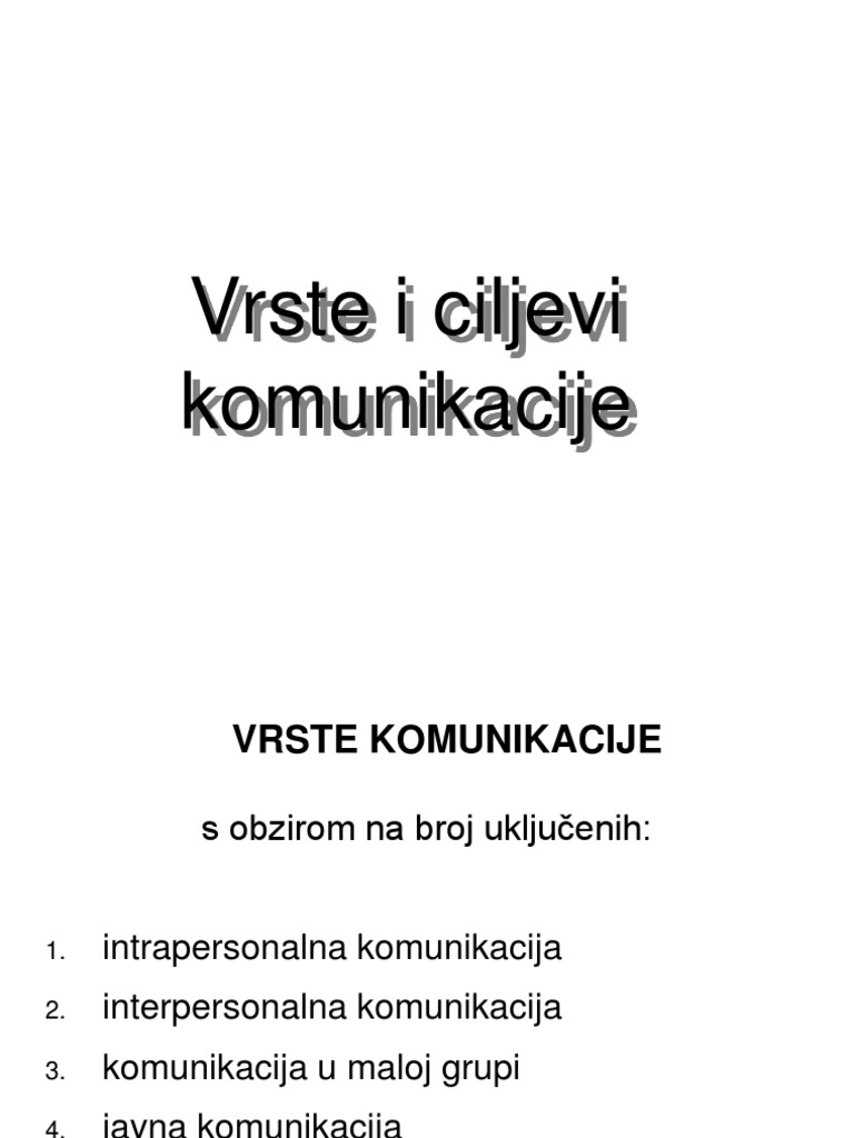 02-Vrste I Ciljevi PDF | PDF