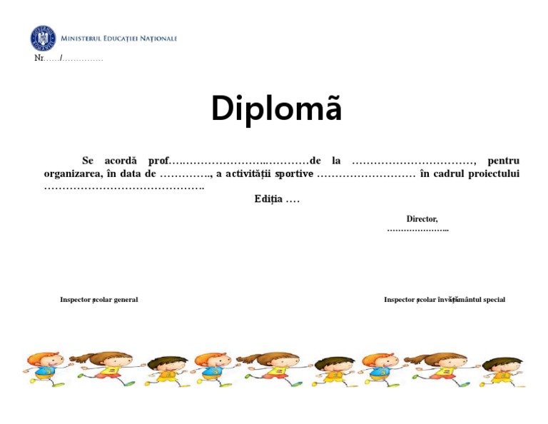 Model de Diploma Pentru Actv - Sportive | PDF