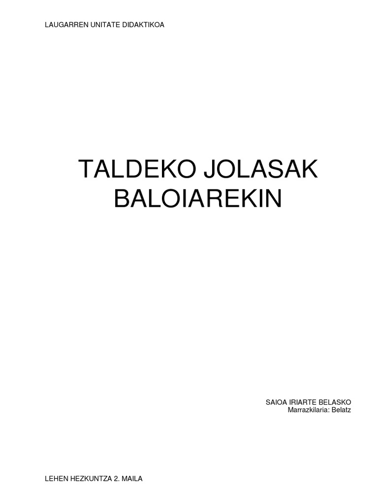 Taldeko Jolasak Baloiarekin | PDF