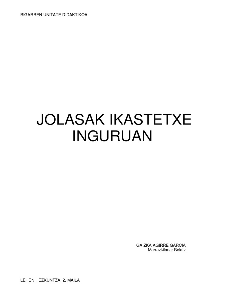 Jolasak Ikastetxe Inguruan | PDF