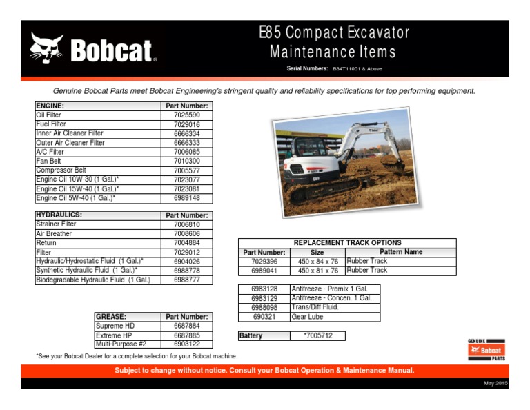 E85 Maintenance Chart PDF | PDF | Mechanical Engineering | Vehicle ...