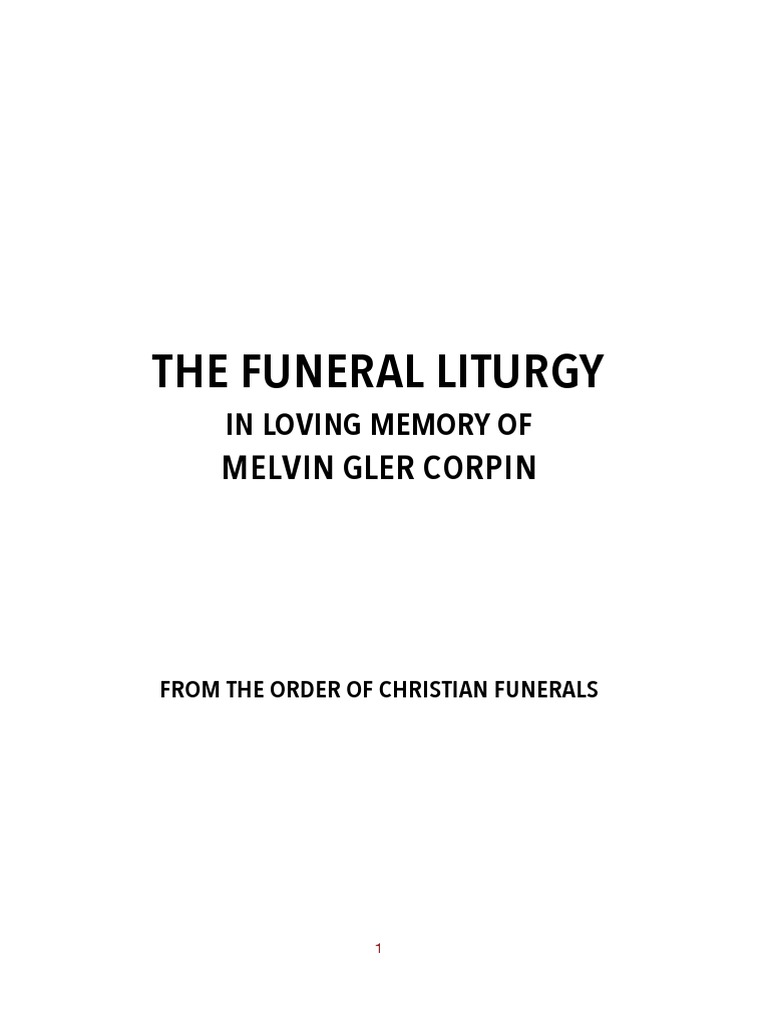 Funeral Liturgy for Melvin Gler Corpin | PDF | Mass (Liturgy) | Lord's ...