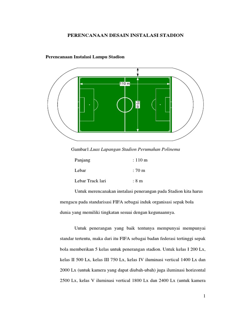 Perencanaan Lampu Stadion Sesuai FIFA | PDF