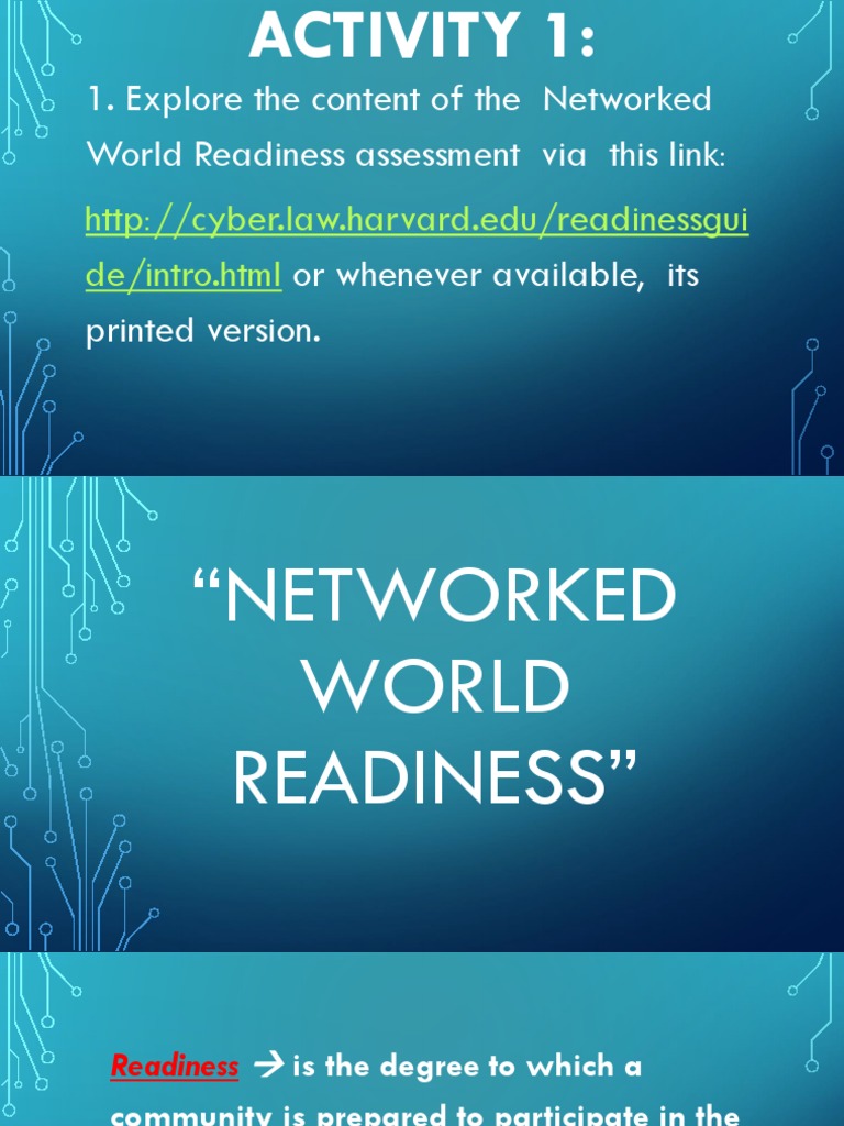 Lesson 1 Network Readiness | PDF | Educational Technology | Information ...