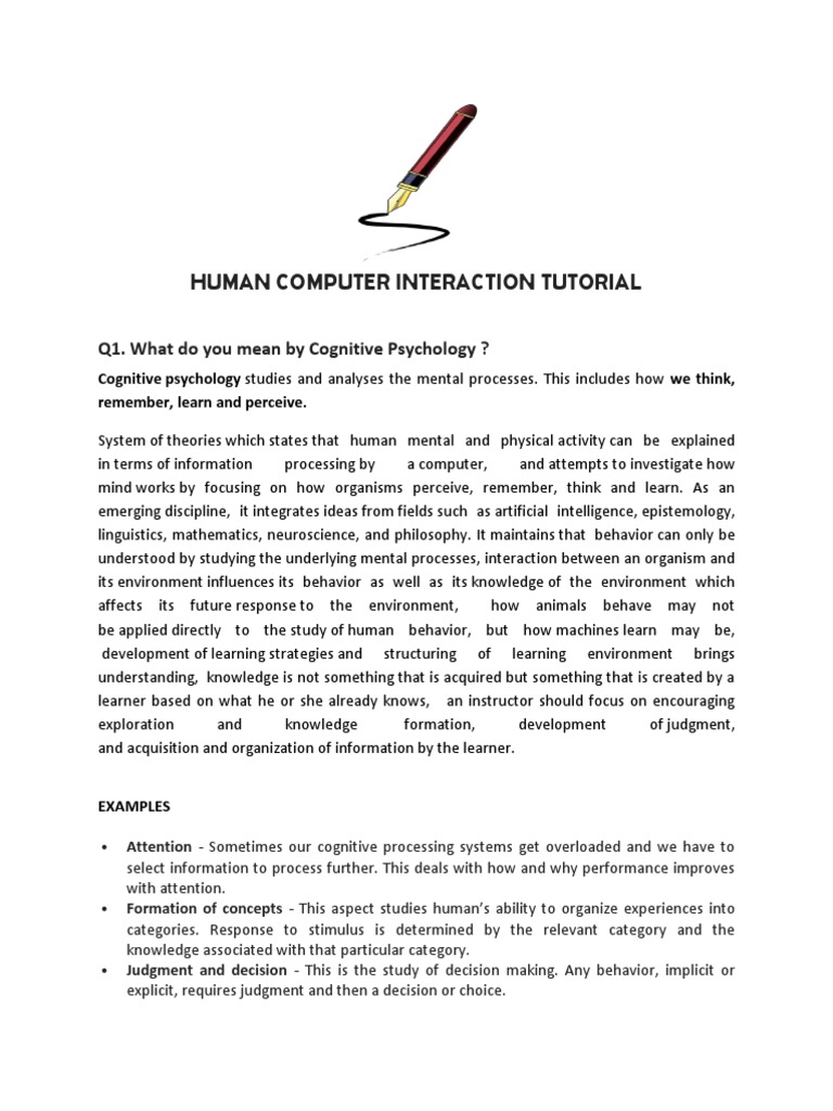Human Computer Interaction Tutorial | Download Free PDF | Perception | Usability