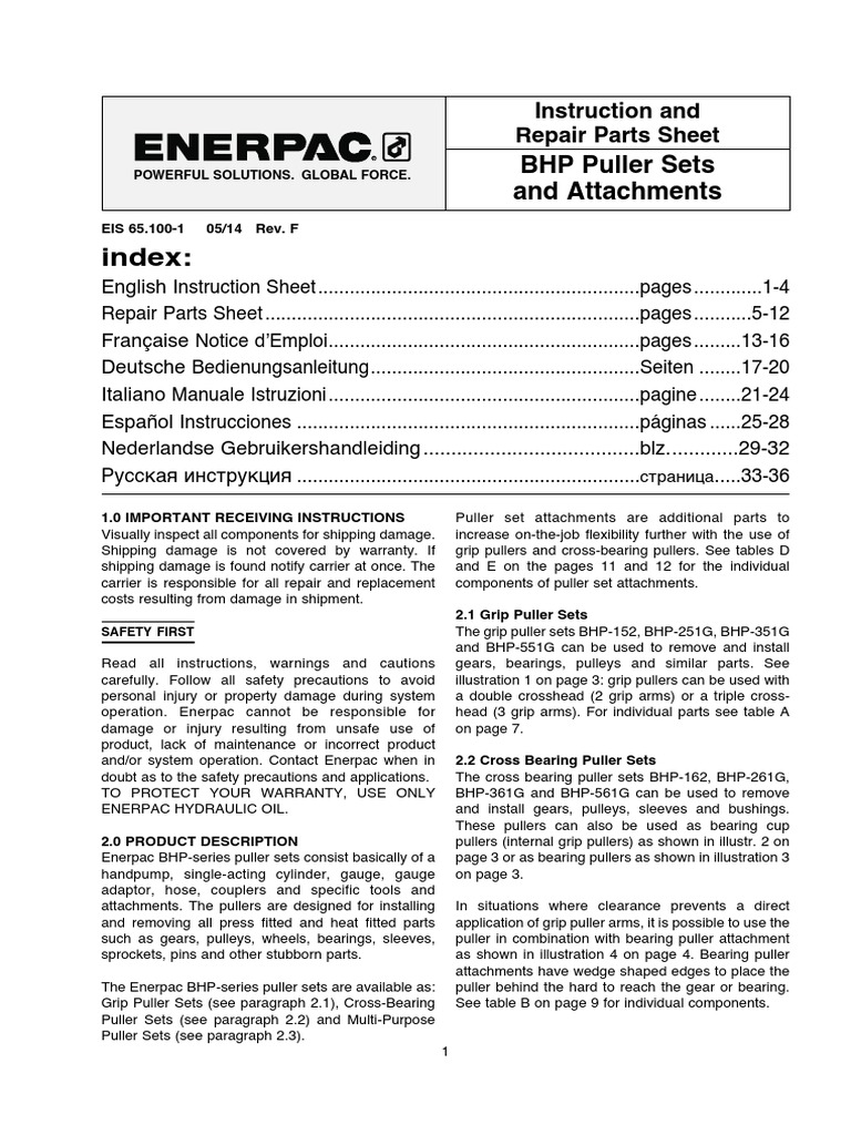 Enerpac | PDF | Screw | Bearing (Mechanical)
