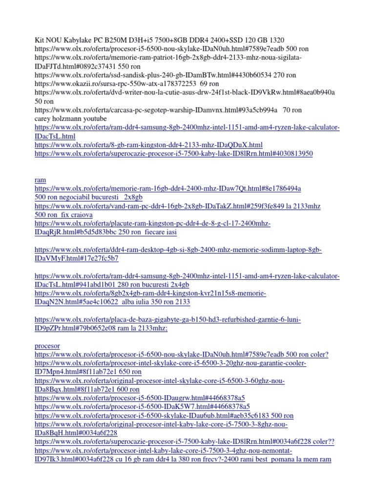 Olx-Pc Ultima Varianta | PDF | Electronic Engineering | Computer Data