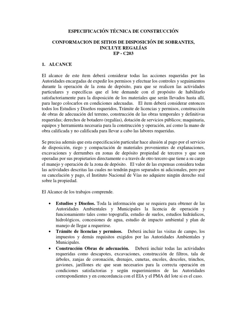 Material Sobrante | PDF | Evaluación de impacto ambiental | Riego