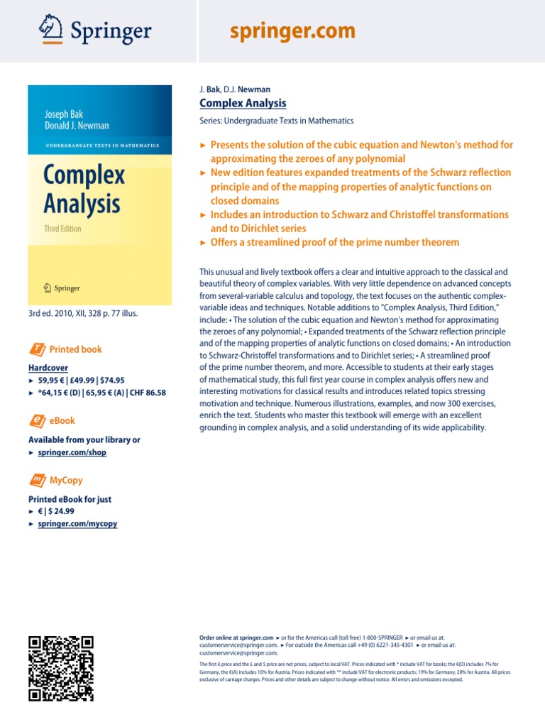 Complex Analysis: Printed Book | PDF | Complex Analysis | Complex Number