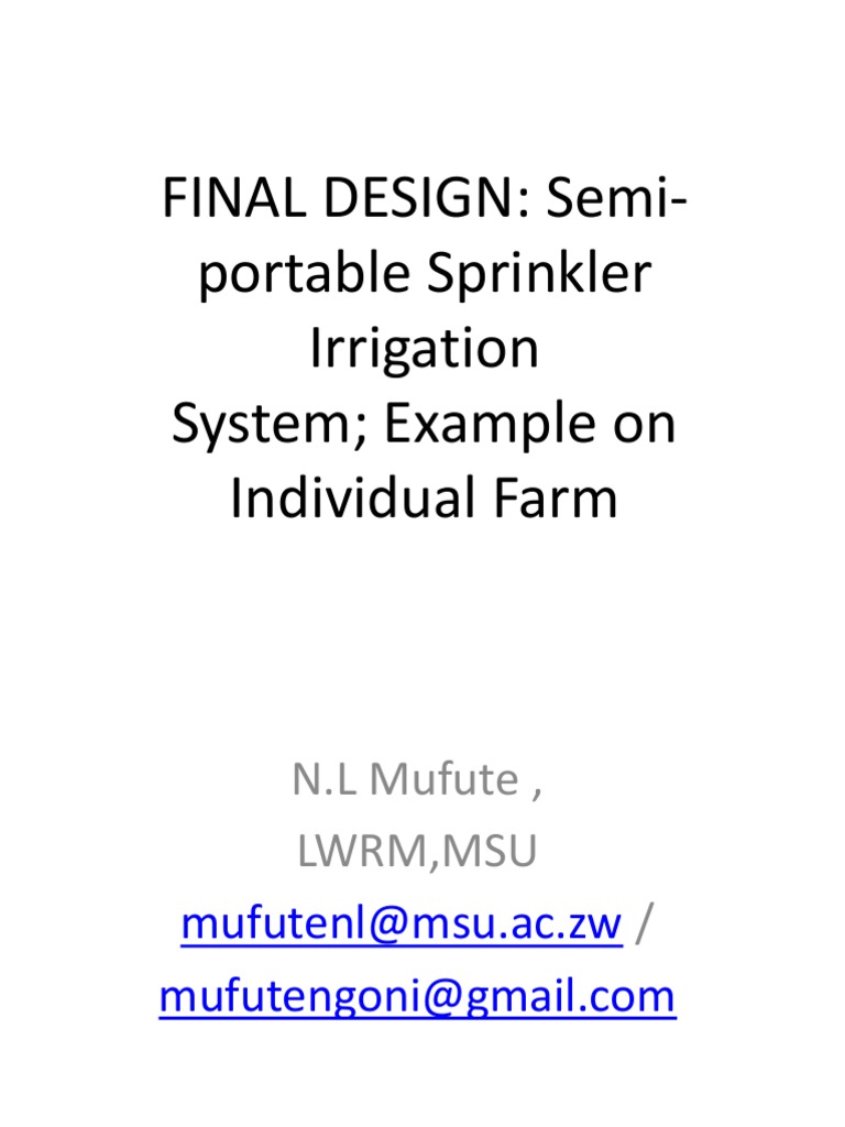 Semi-Portable Sprinkler Design Guide | PDF | Pump | Fire Sprinkler System