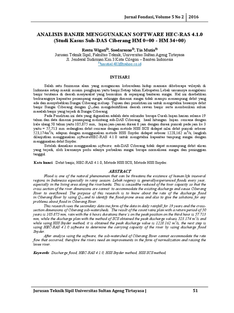 Analisi Banjir Menggunakan Hec Ras Sub Das Ciberang | PDF