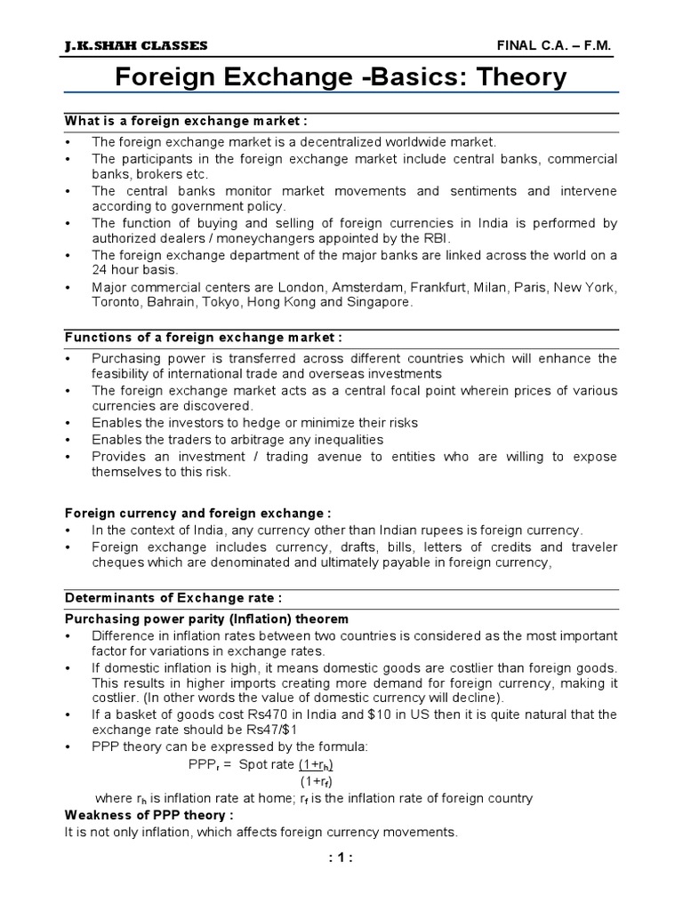 Foreign Exchange - Basics: Theory: R H F H F | PDF | Option (Finance ...