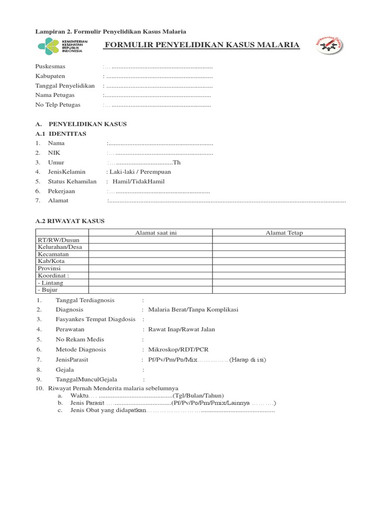 Formulir PE Malaria | PDF