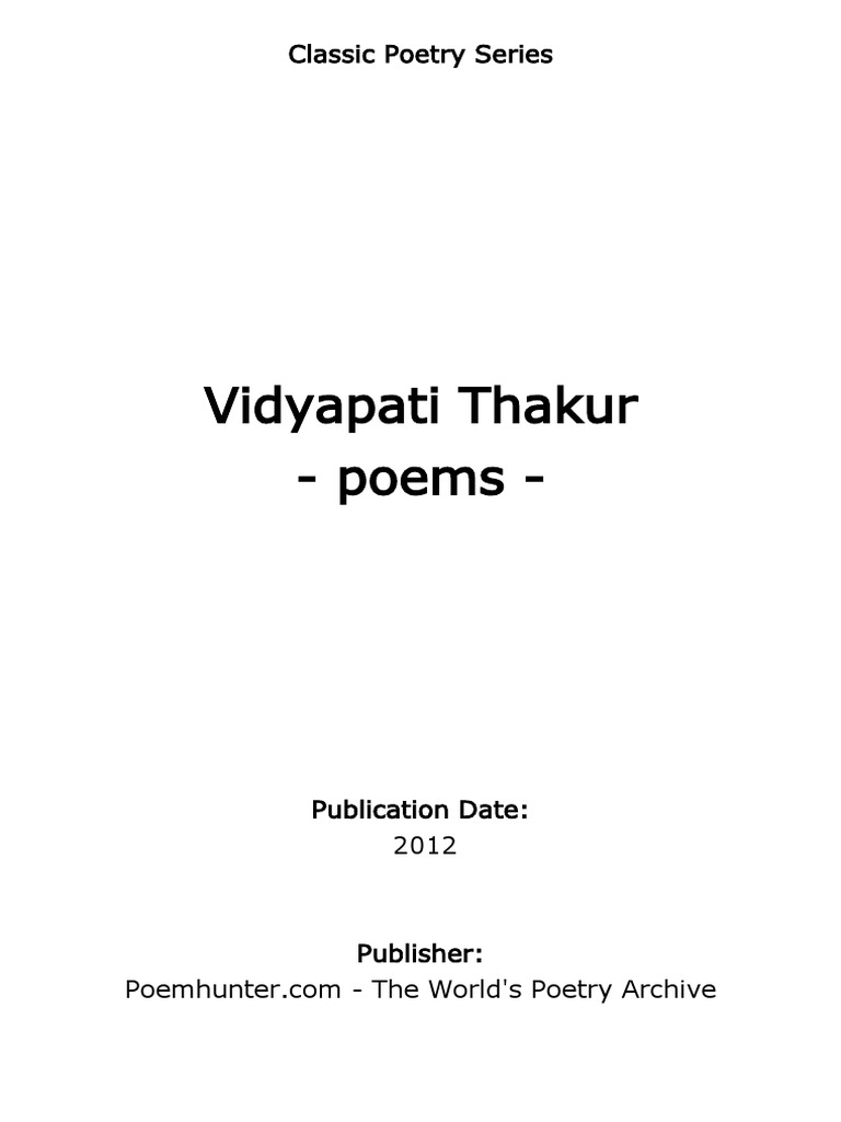 Vidyapati Poems | PDF | Religion And Belief