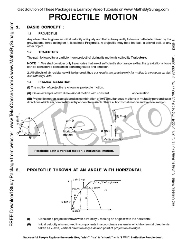 Projectile Motion Type 2 PART 1 of 2 ENG | PDF | Physics | Mechanics