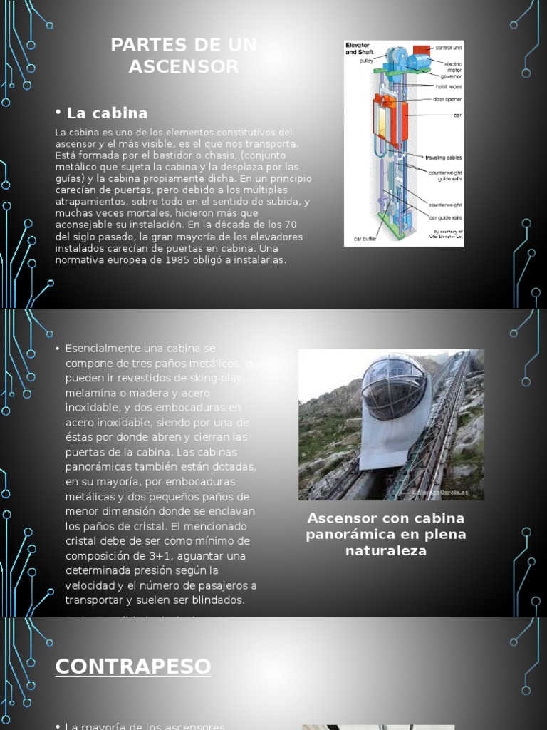Partes de Un Ascensor | PDF | Ascensor | Science