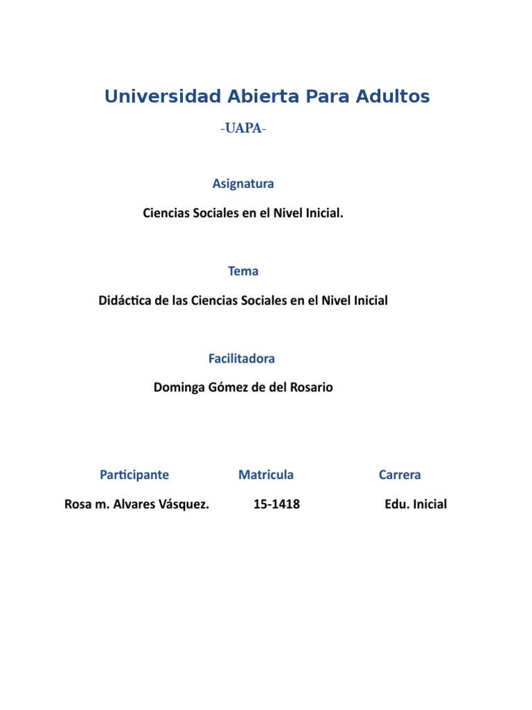 Tarea 3 de Ciencias Soc. en El Nivel Inicial Rosa | PDF | Maestros | Comportamiento