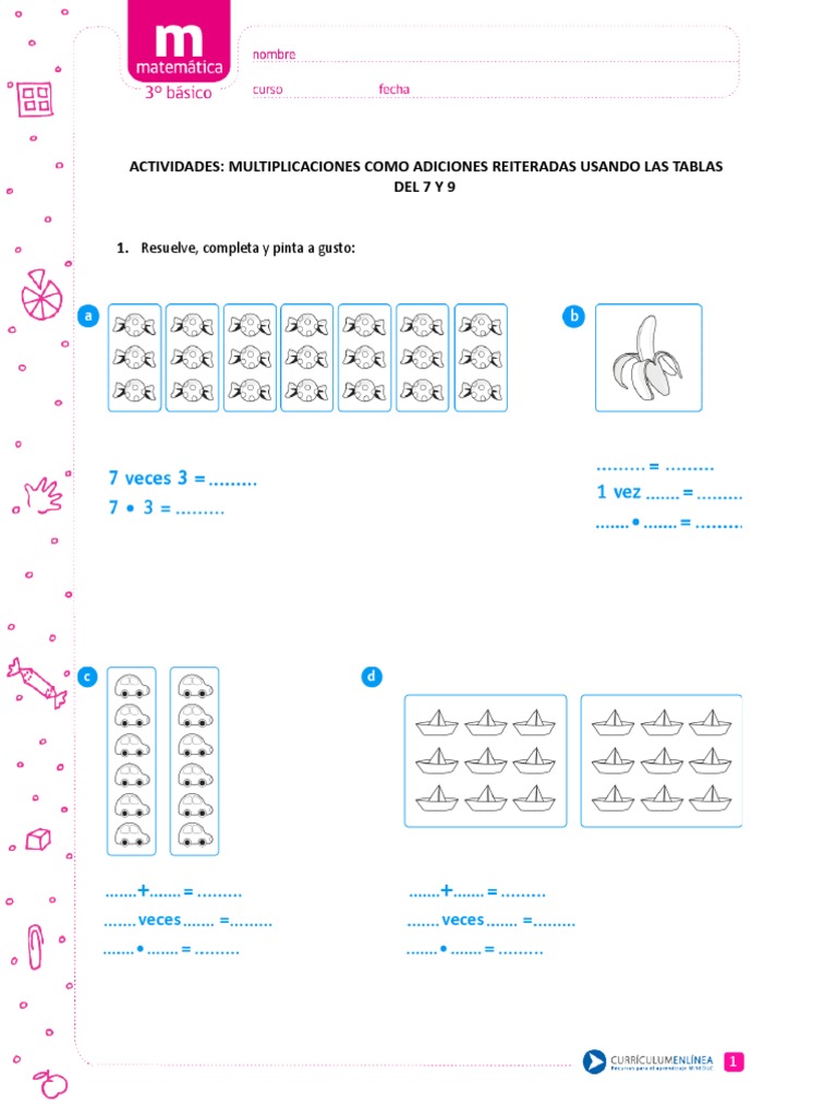 Multiplicacion Como Suma Repetida 7 | PDF