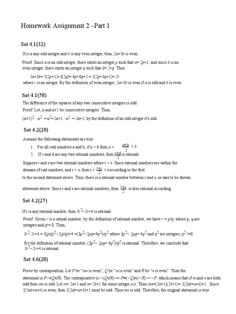 Homework Assignment 2 - Part 1: A+b B - C+D | PDF