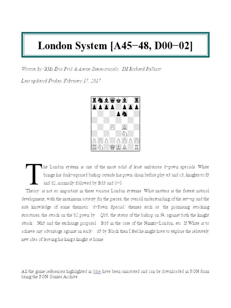 Jobava London System Overview | PDF | Abstract Strategy Games | Chess