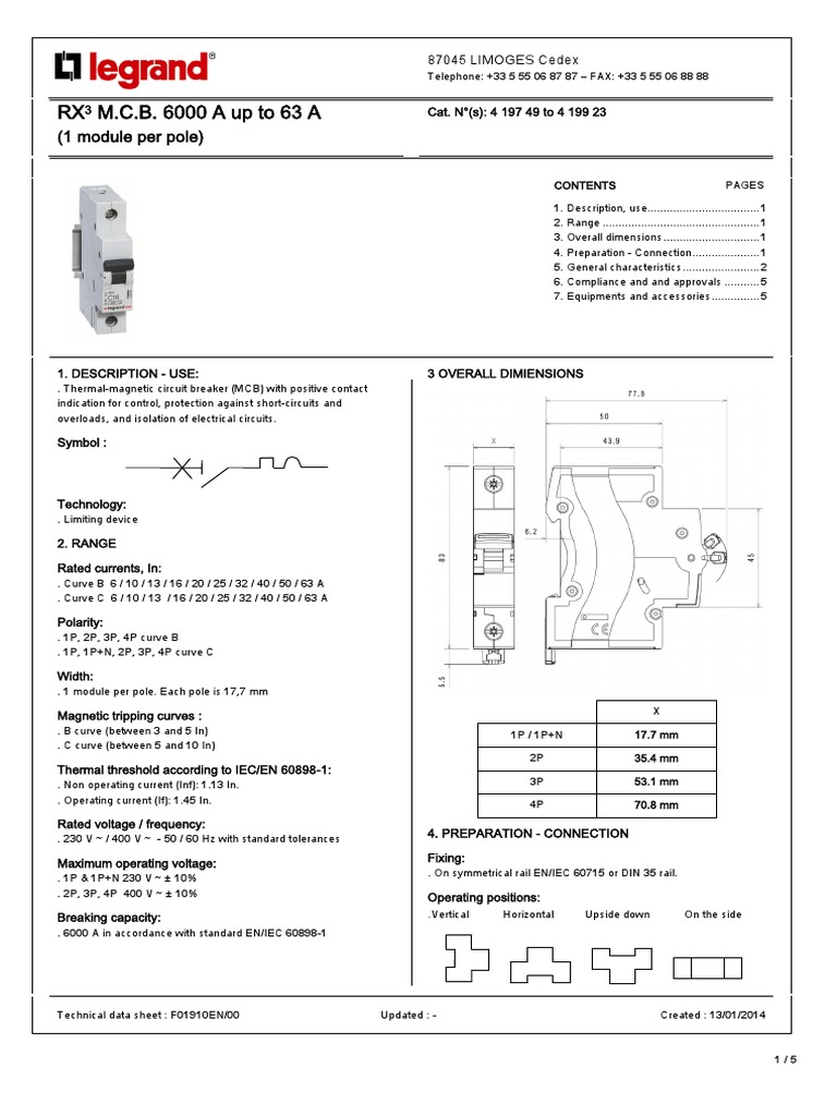 Ficha Técnica Itm Rx3 Legrand Pdf Pdf Mains Electricity