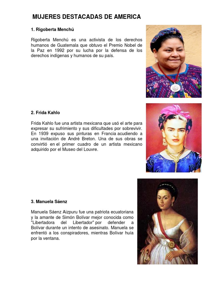Mujeres Destacadas de America | PDF
