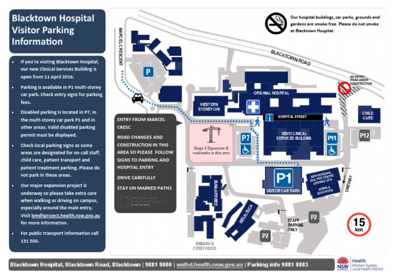 Blacktown Hospital Visitor Parking Map April 2016 | PDF | Hospital ...