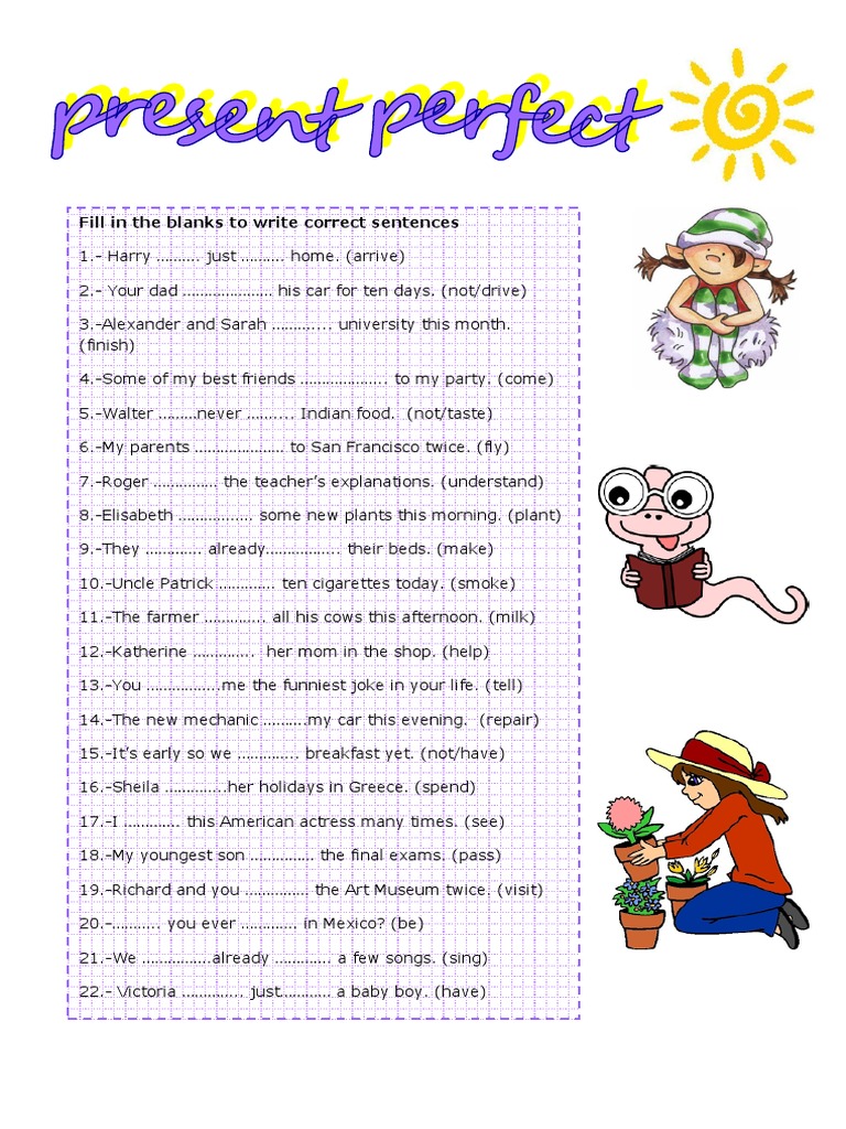 Fill in The Blanks To Write Correct Sentences | PDF