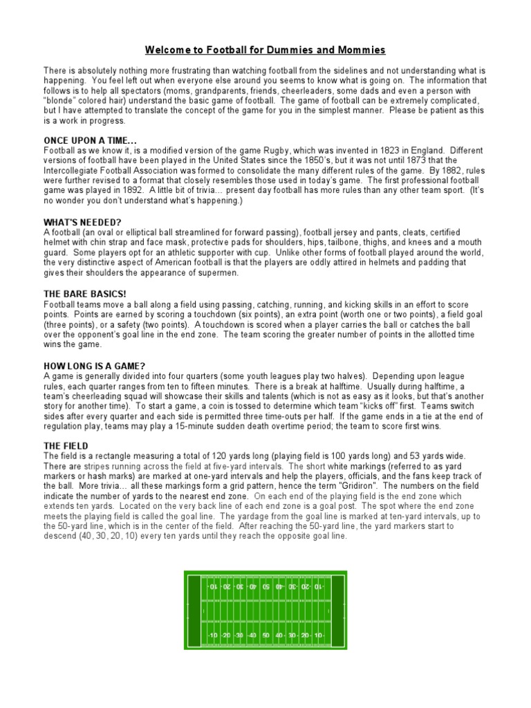 Football For Dummies and Mommies | PDF | Quarterback | American Football