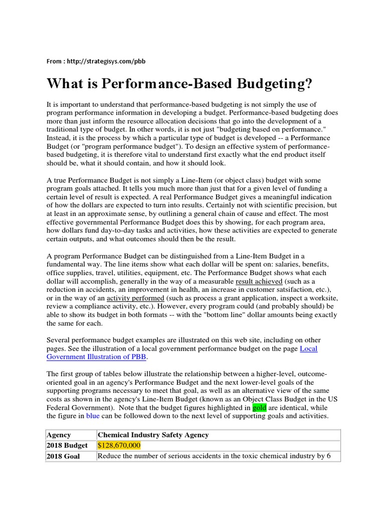 What Is Performance Based Budget | PDF | Budget | Business