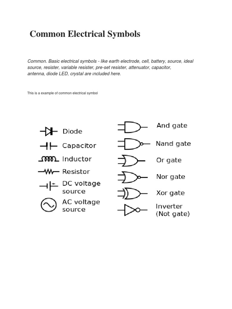 Common Electrical Symbo | PDF