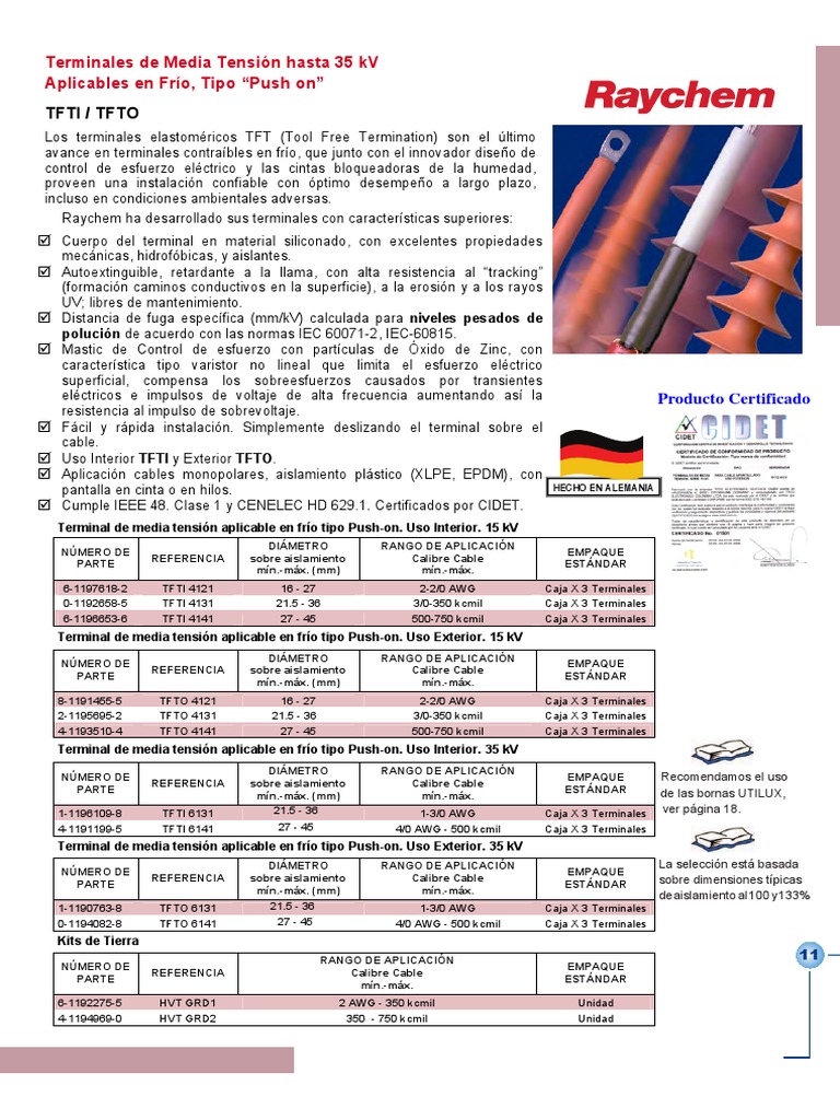 Empalmes Puntas Terminales | PDF | Aluminio | Cobre
