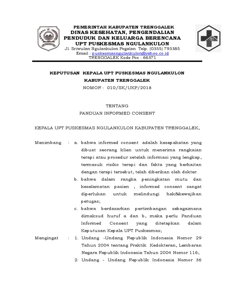 Panduan Informed Consent Medis | PDF | Pengembangan Diri | Kesehatan ...